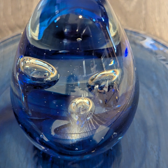 Accents | Elegant Blue Glass Paperweight | Poshmark